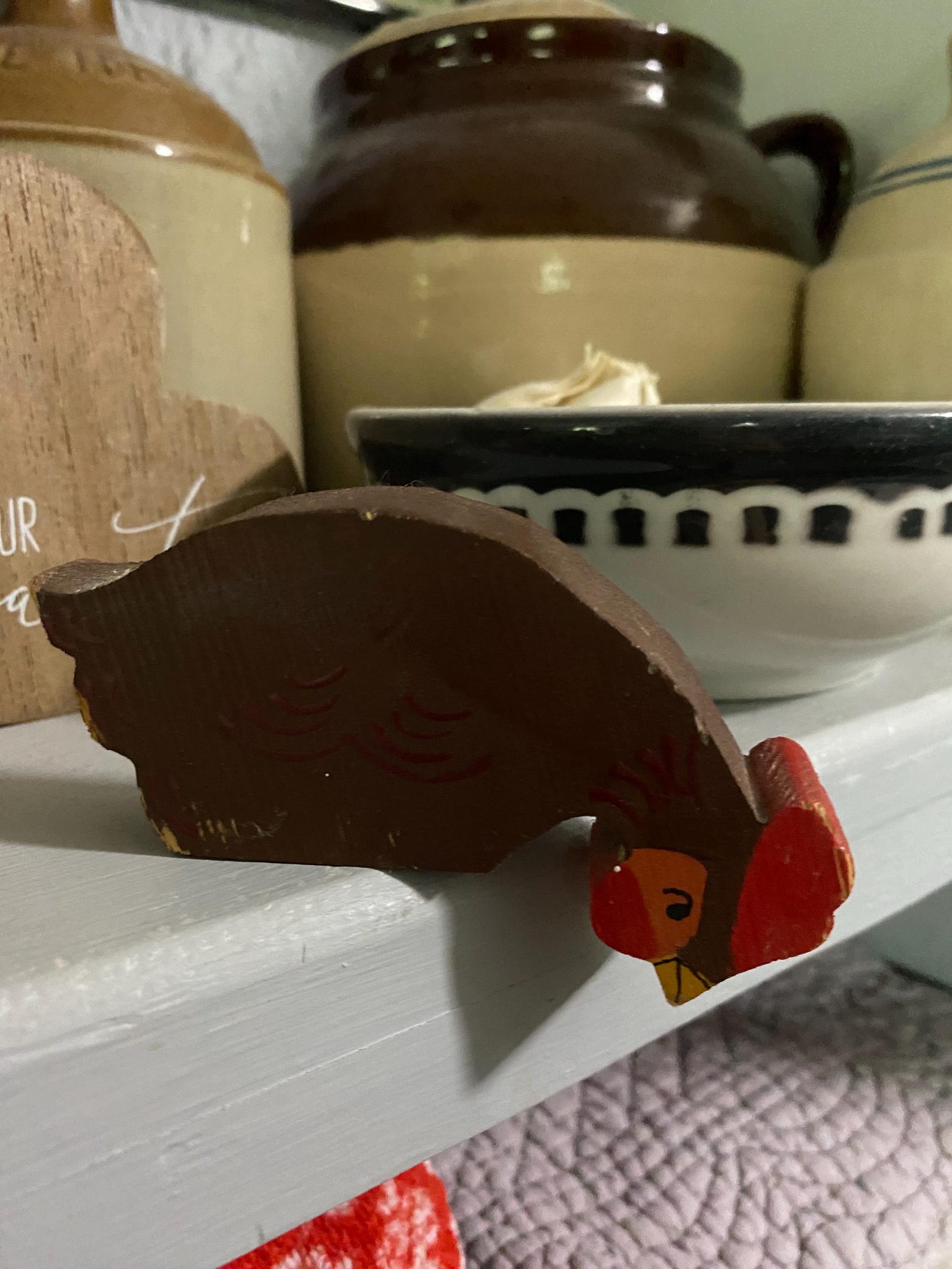 Trio of Vintage Chicken Decor - Ceramic - Wood Shelf Sitter - Farmhouse ...