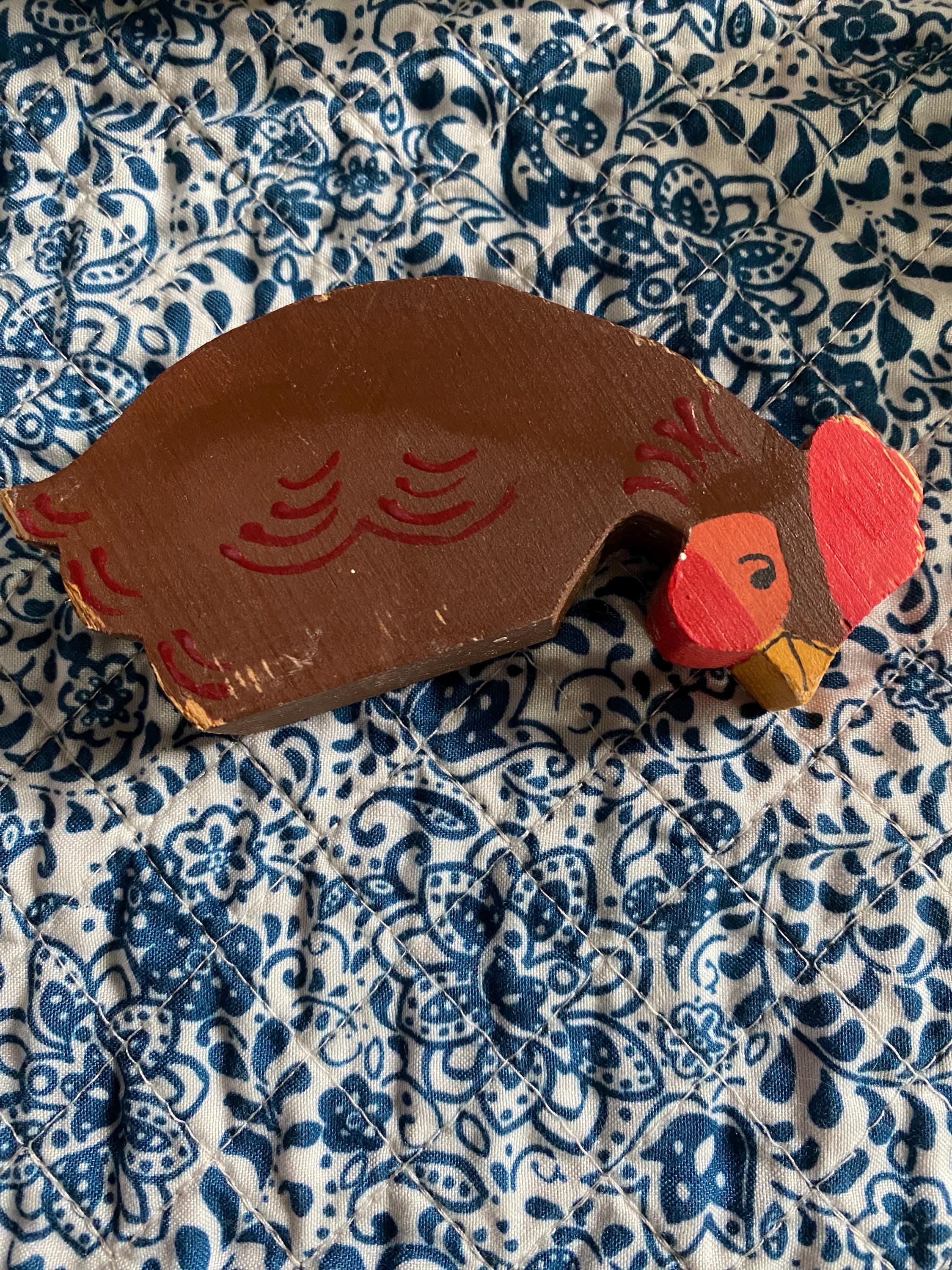 Trio of Vintage Chicken Decor - Ceramic - Wood Shelf Sitter - Farmhouse ...