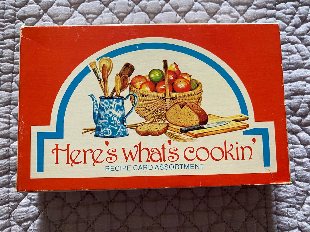 Recipe Cards Vintage Here's What's Cookin - Etsy