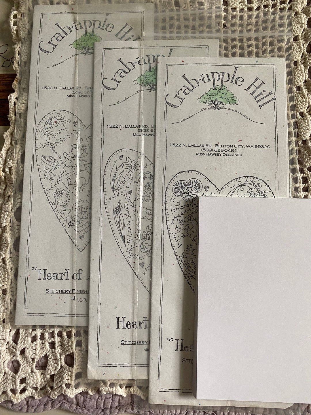 Crabapple Hill Studio Embroidery Patterns - Vintage New in Package ...