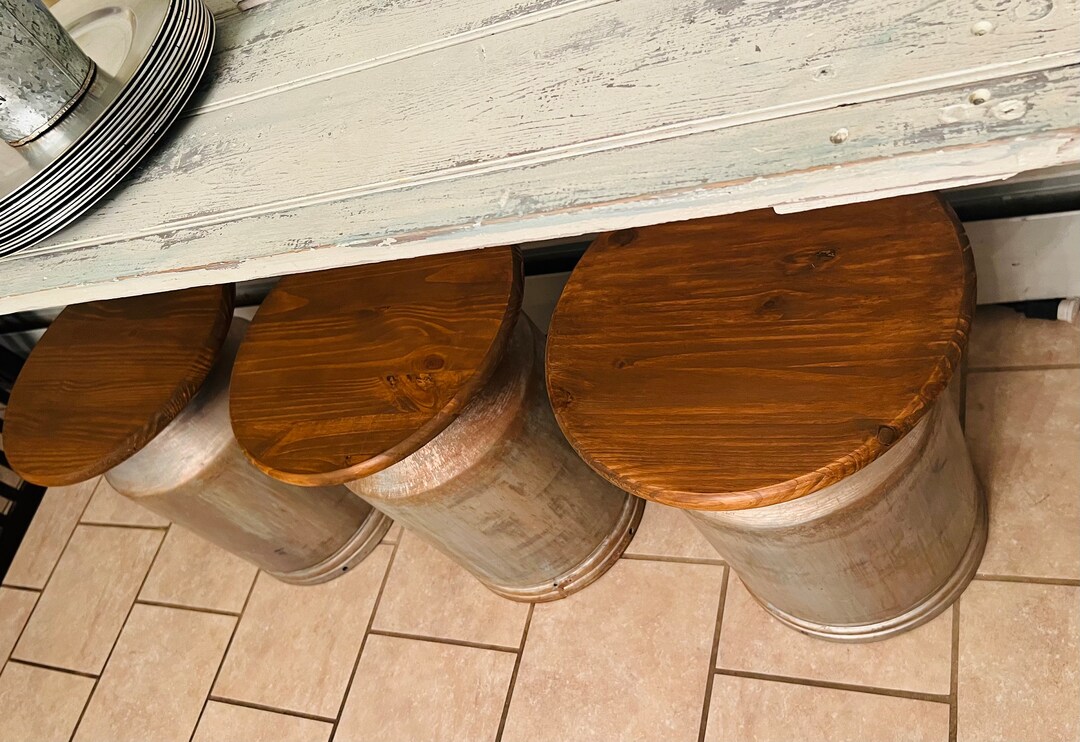 Milk Can Stool/end Table - Etsy