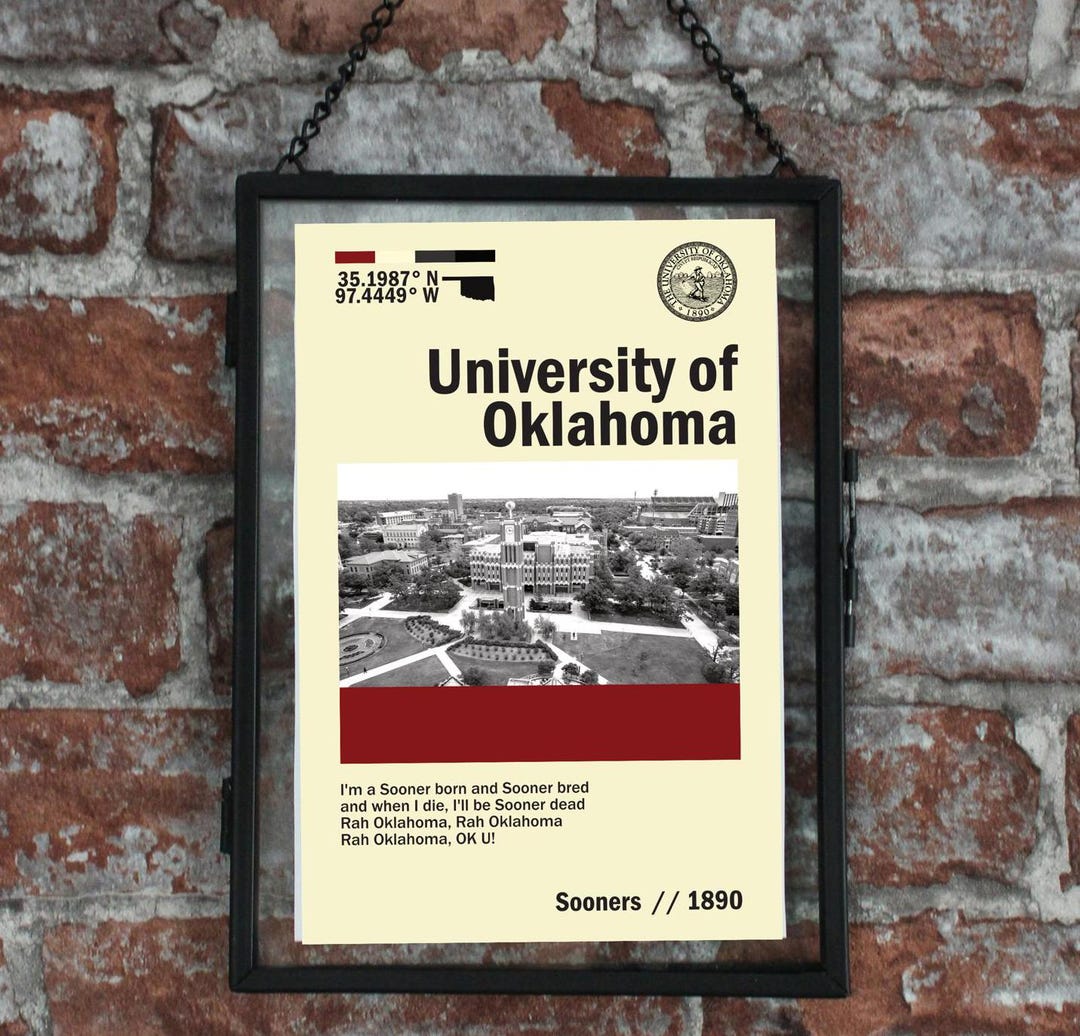 University of Oklahoma Dallas Poster Instant Digital Download OU Campus ...