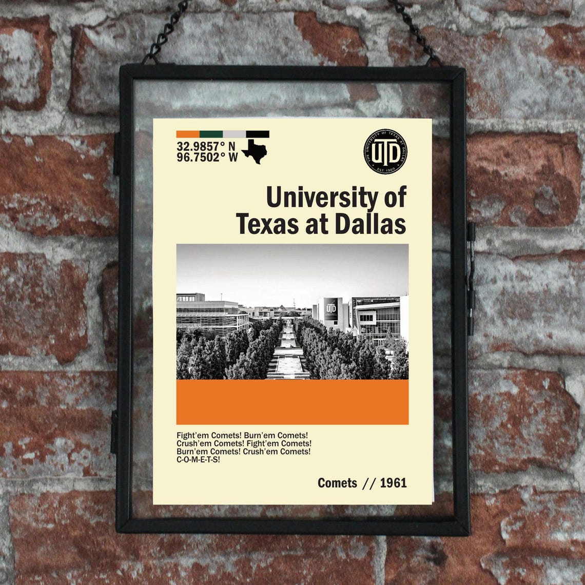 UT Dallas Poster | Instant Digital Download | UTD Campus Art Print ...