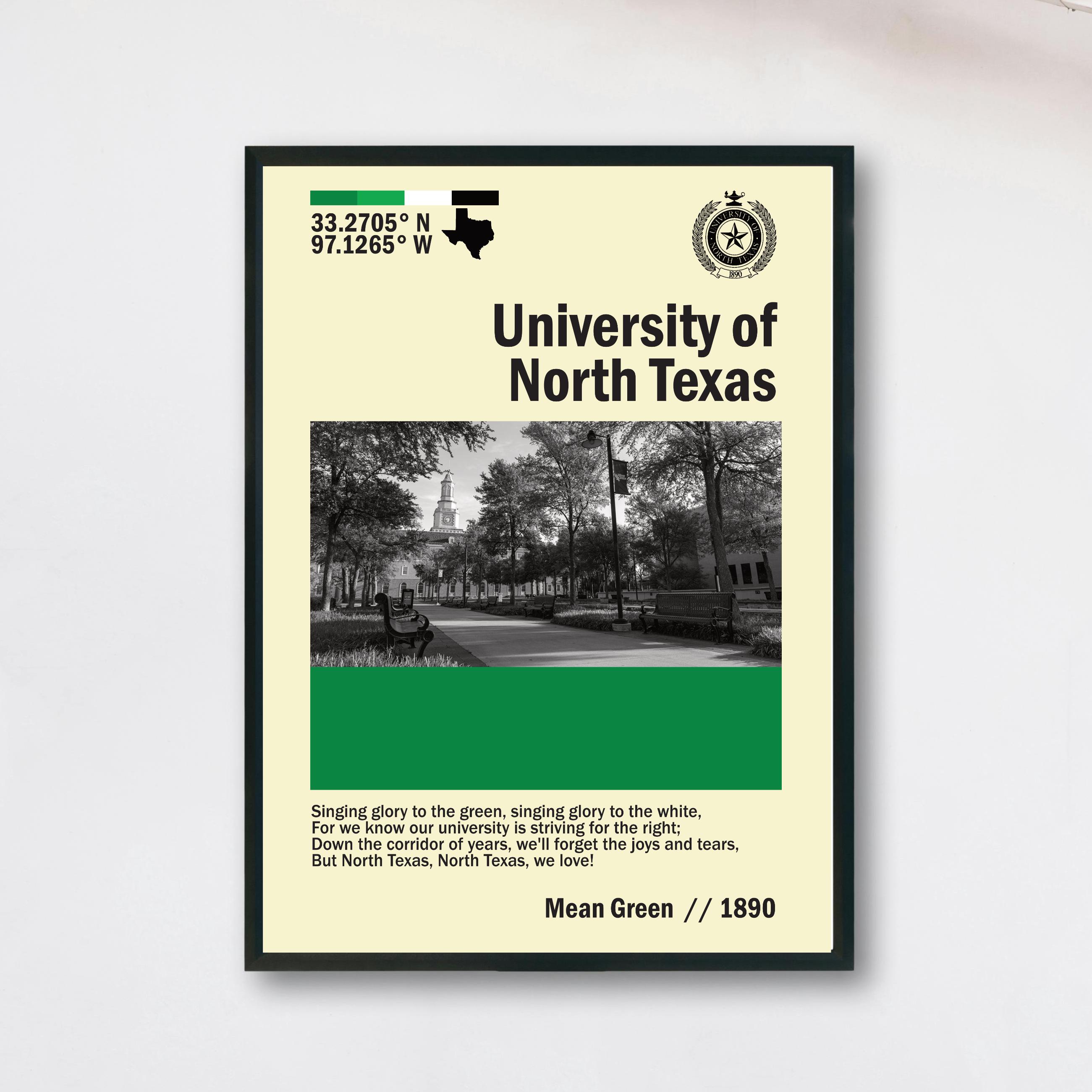 University of North Texas Poster | Instant Digital Download | UNT ...