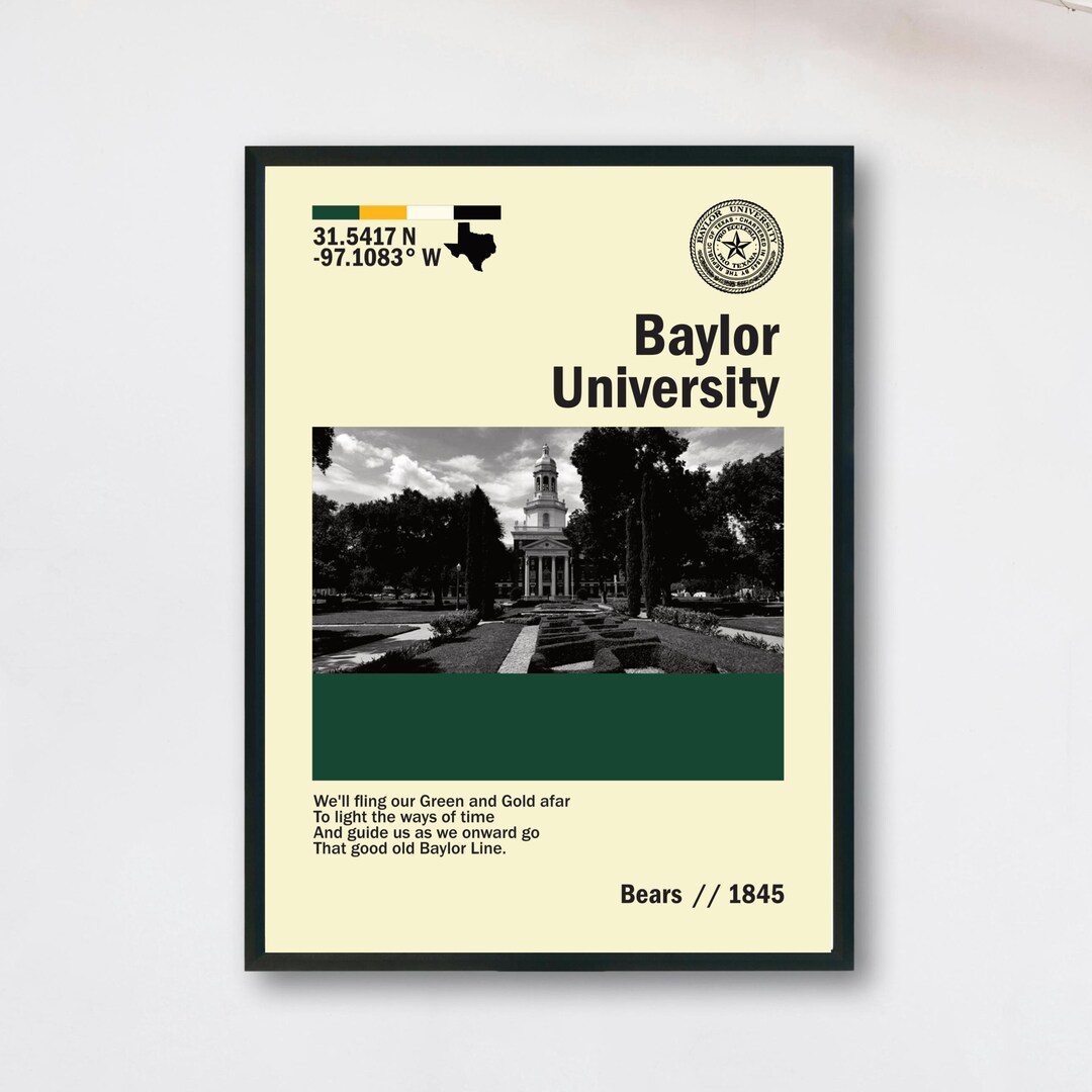 Baylor University Poster | Instant Digital Download | Baylor Campus Art ...