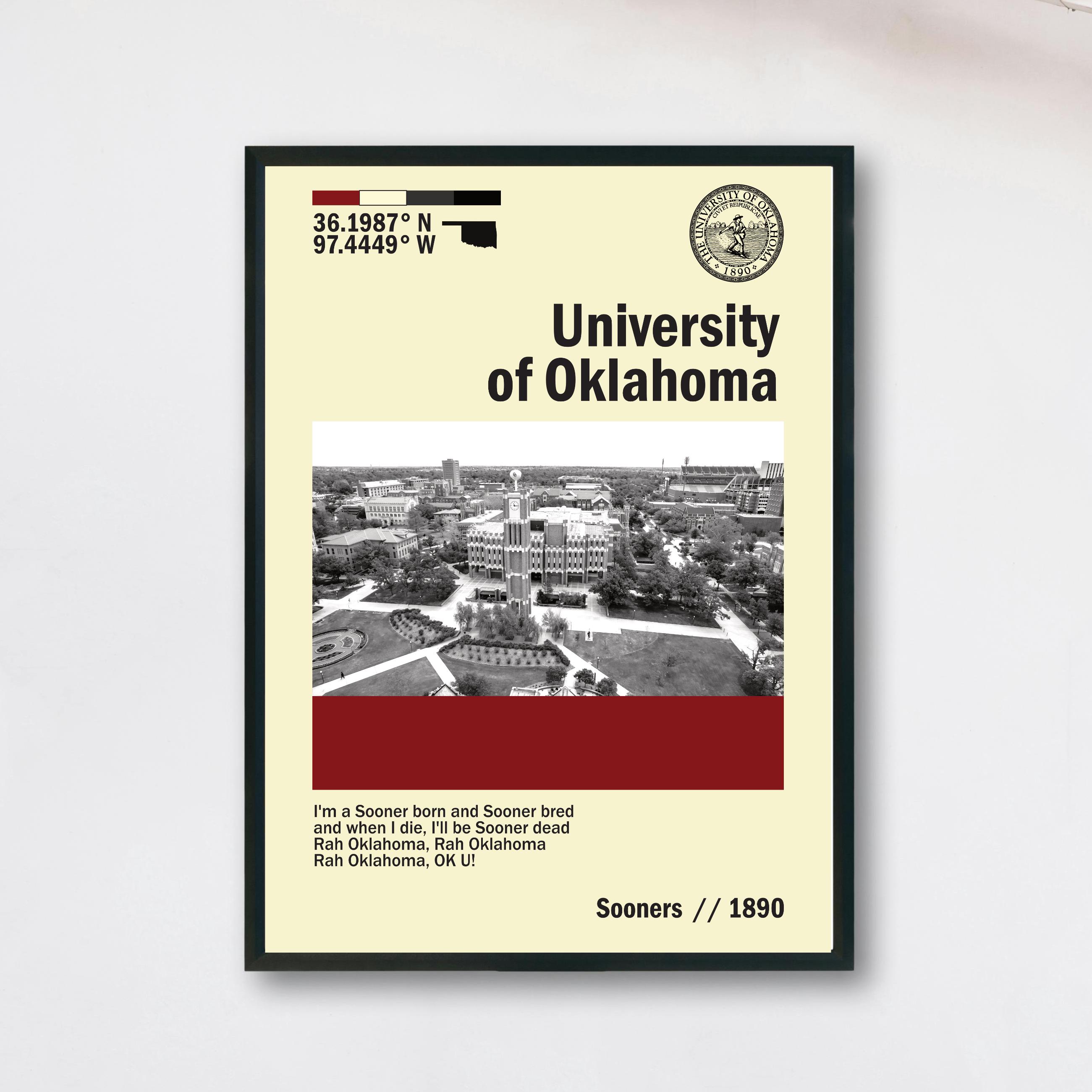 University of Oklahoma Poster | Instant Digital Download | OU Campus ...