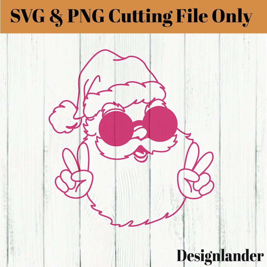 Peace Sign Santa SVG & PNG - Etsy