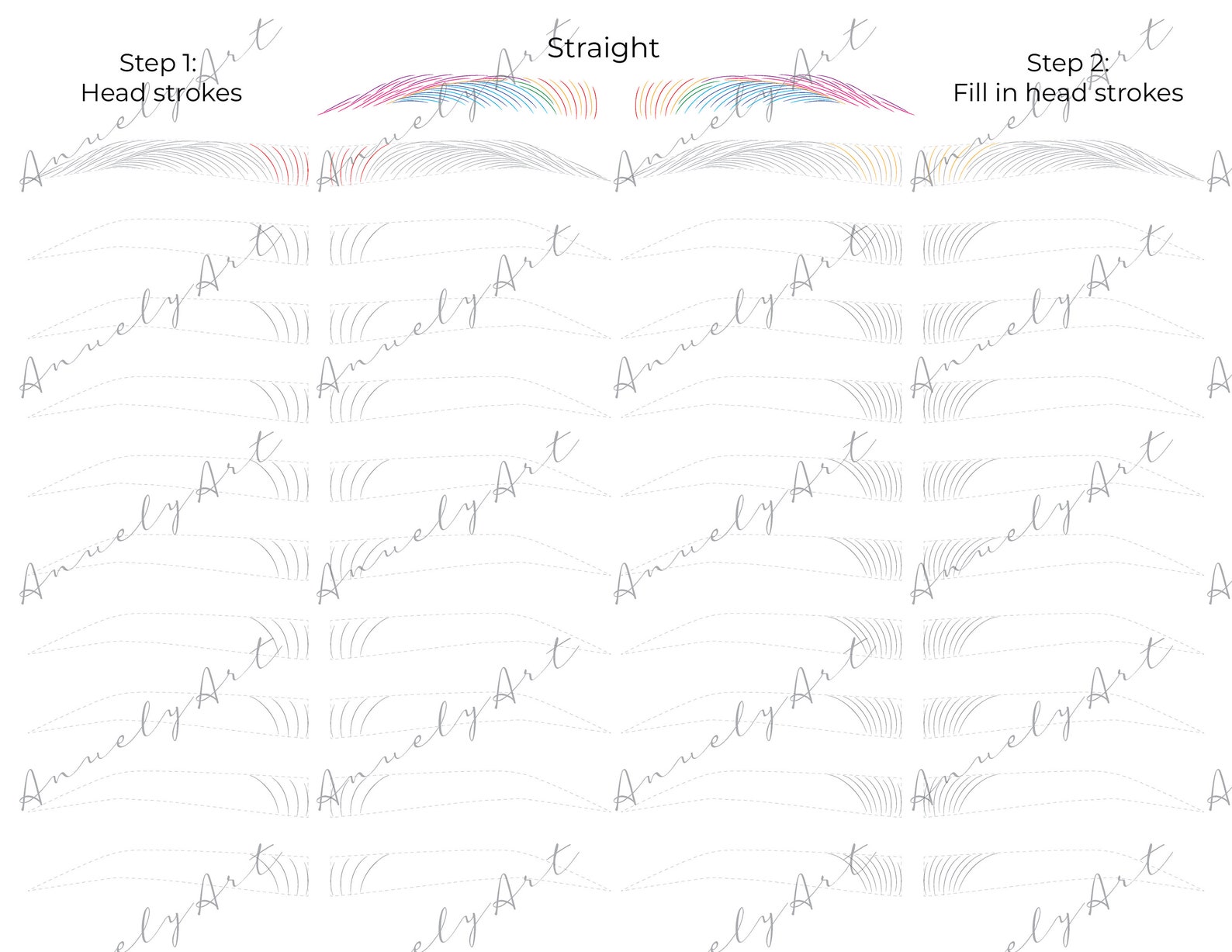 Microblading Patterns, Nanoblade Pattern, Basic, Advance, Curve, S ...