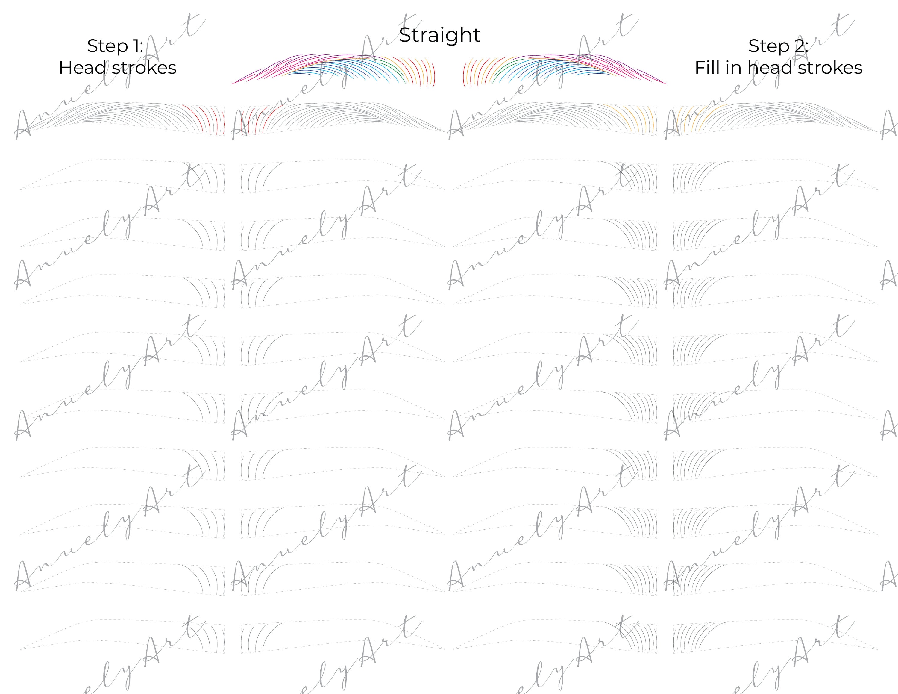 Microblading Patterns Nanoblade Pattern Basic Advance Curve S Shape Step By Step Pattern