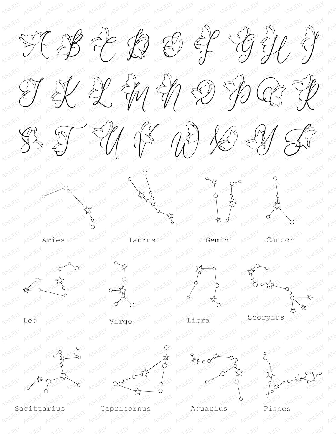 Mini Tattoo, Fine Line Tattoo, Moon Tattoo, Flower Tattoo, Cute Tattoo ...