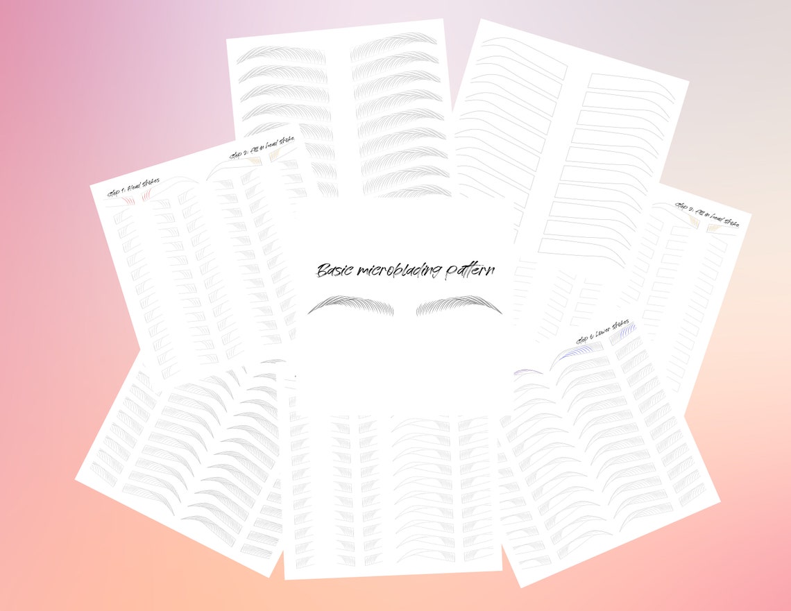 Basic Microblading Pattern, Microblading PDF, Microblading Digital ...
