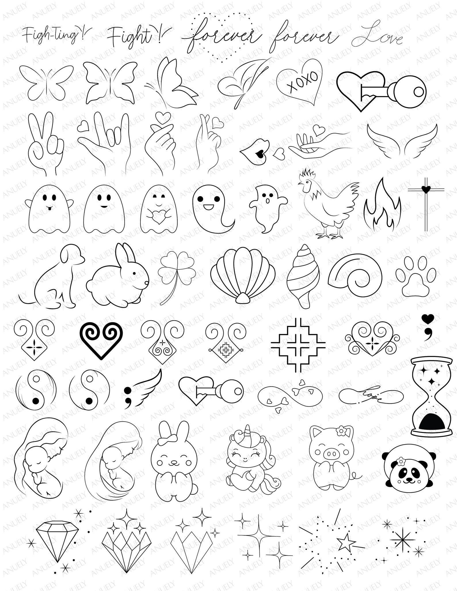 Mini Tattoo, Fine Line Tattoo, Moon Tattoo, Flower Tattoo, Cute Tattoo ...