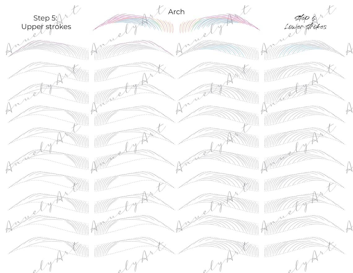 Microblading Patterns, Nanoblade Pattern, Basic, Advance, Curve, S ...