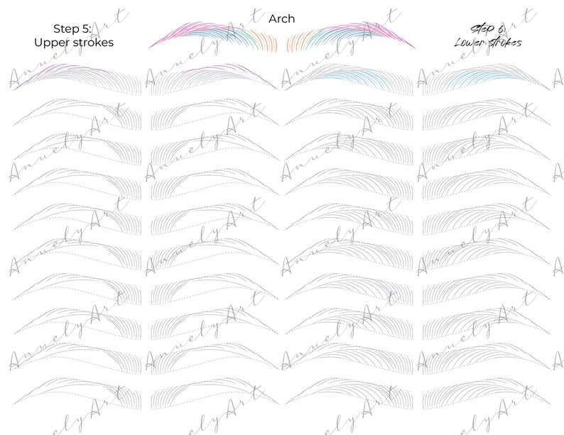 Microblading Patterns, Nanoblade Pattern, Basic, Advance, Curve, S ...