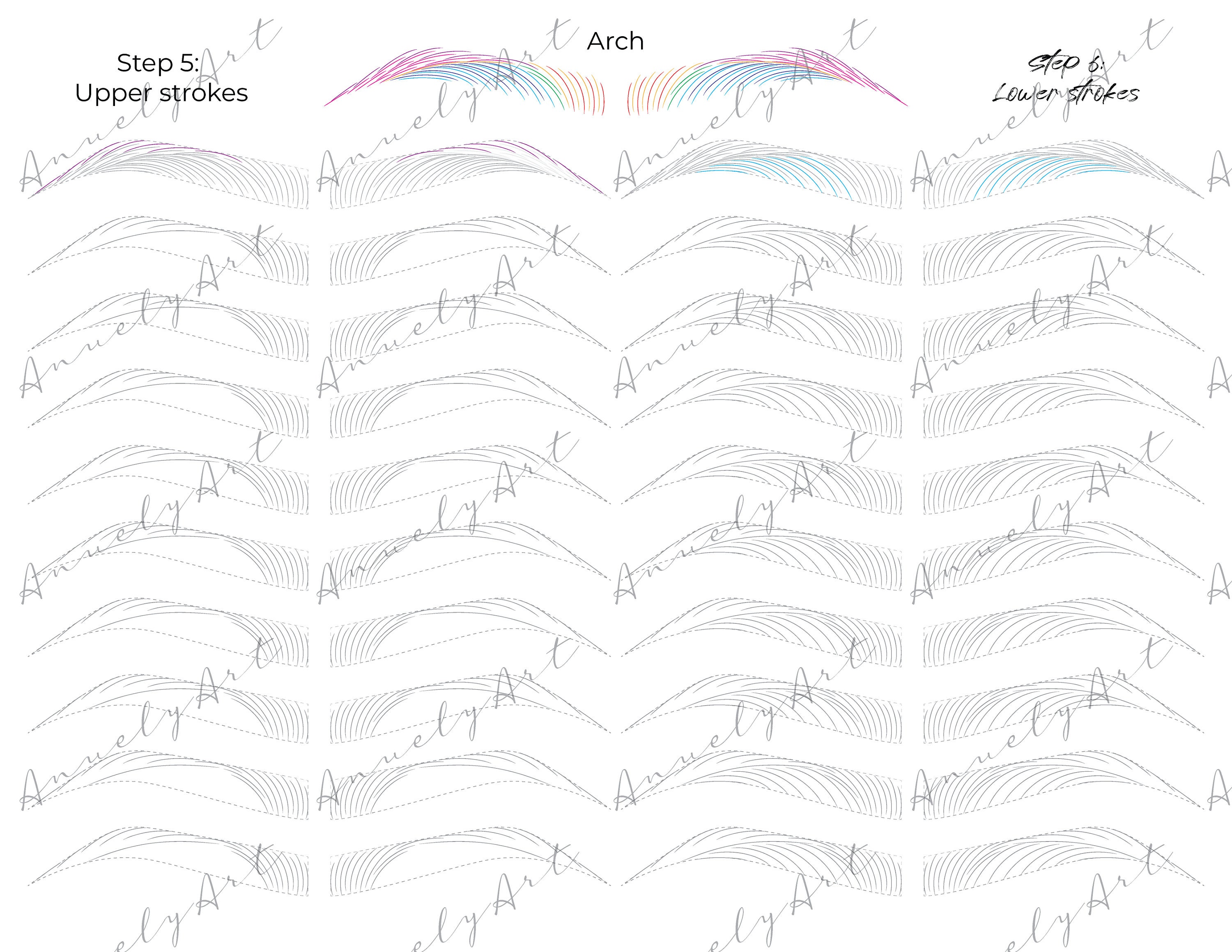 Microblading Patterns, Nanoblade Pattern, Basic, Advance, Curve, S ...