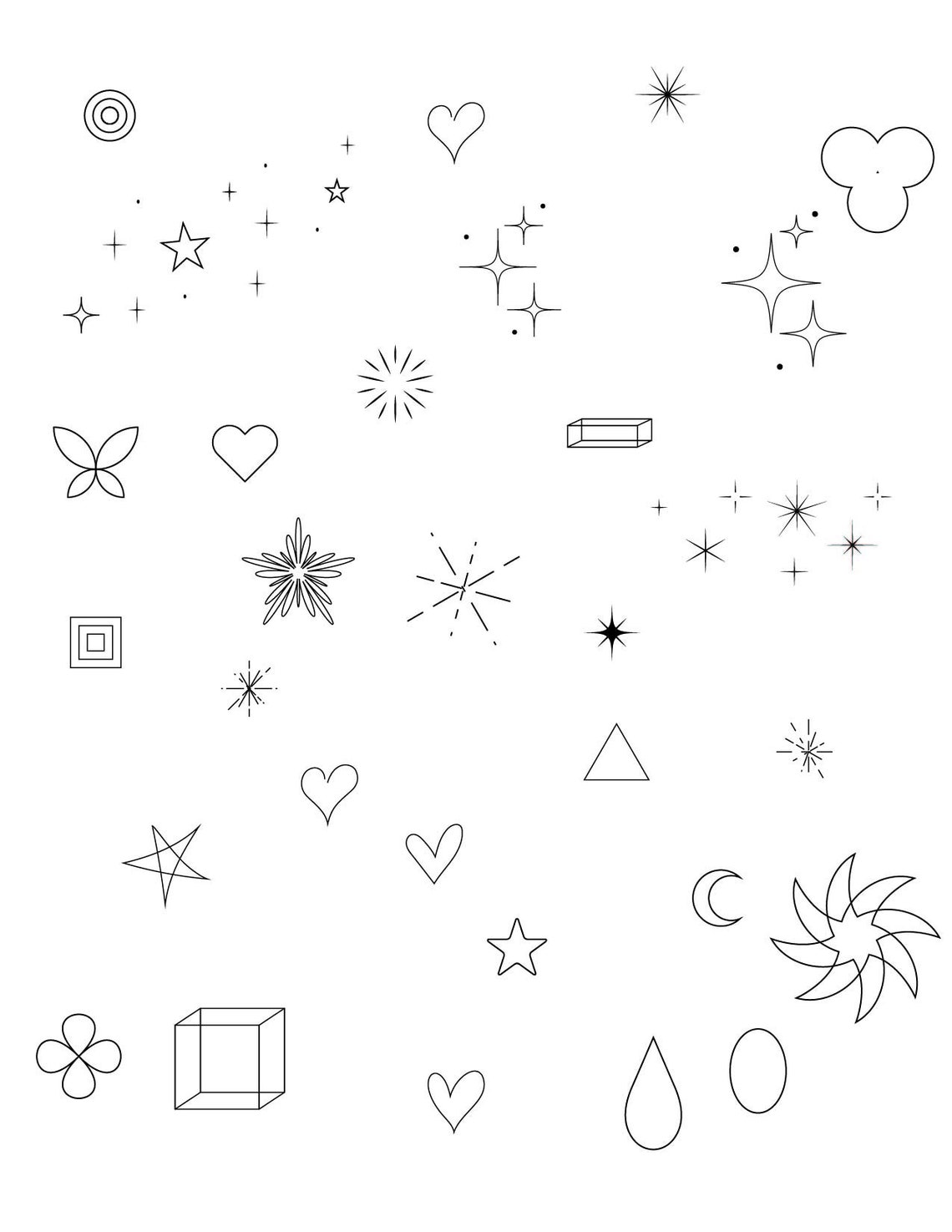 100 Shapes, Shapes to Create Tattoo Designs, Fineline Designs, Fineline ...