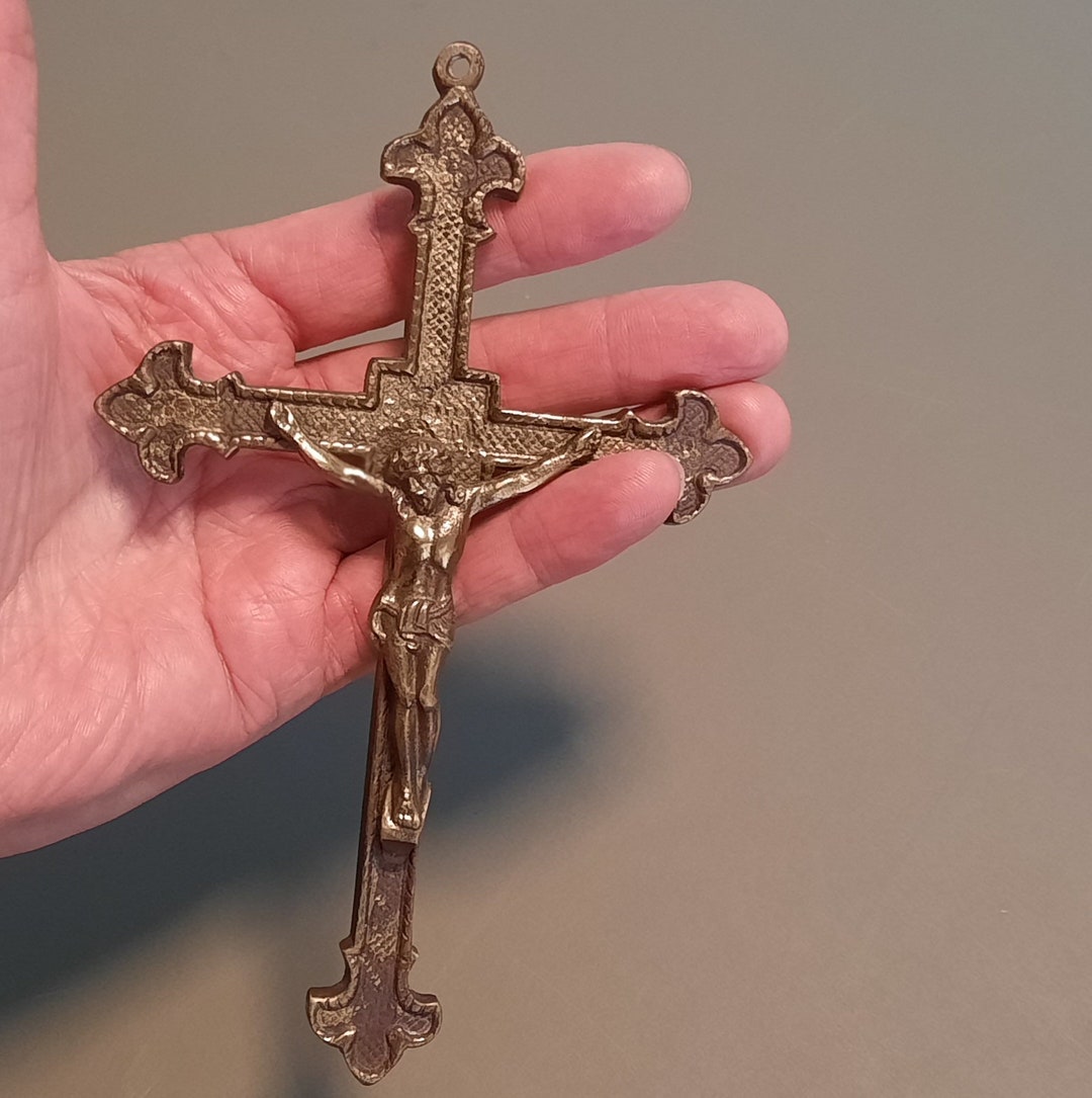 Antique French Copper Crucifix Pendant Cross Jezus Christ 7 - Etsy