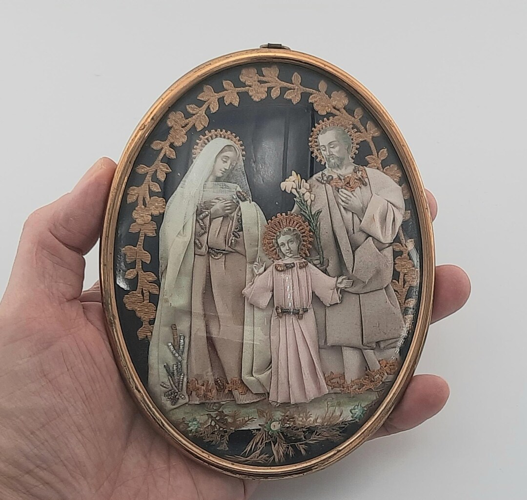 Antique Catholic Monastery Relic Nuns Artwork Domed Glass Ex Voto 6" - Etsy