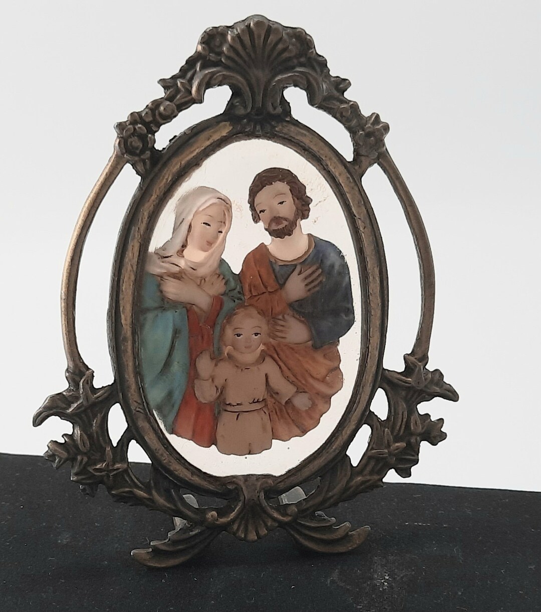 Rare Antique German Wax Art Religious Copper Frame Holy Family - Etsy