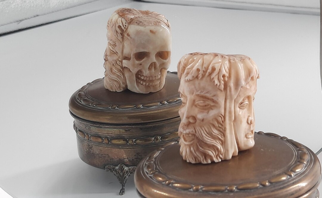 Rare Antique German Triple Bone Memento Mori Skull Januskopf 3 Faces - Etsy