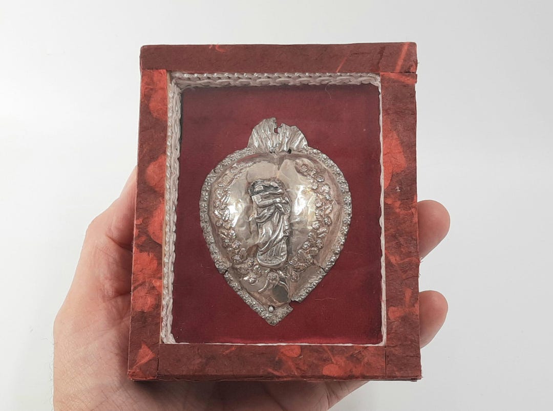 Antique Silver Ex Voto Sacred Heart Shrine - Etsy