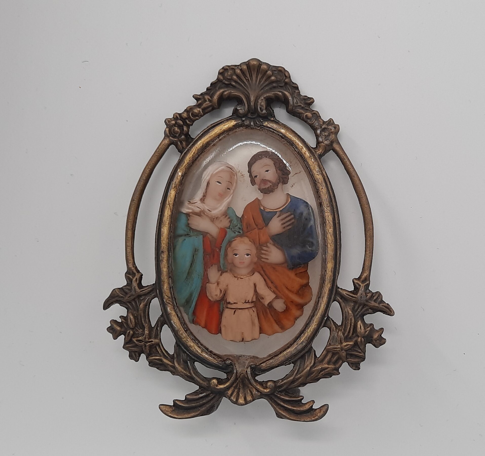 Rare Antique German Wax Art Religious Copper Frame Holy Family - Etsy UK