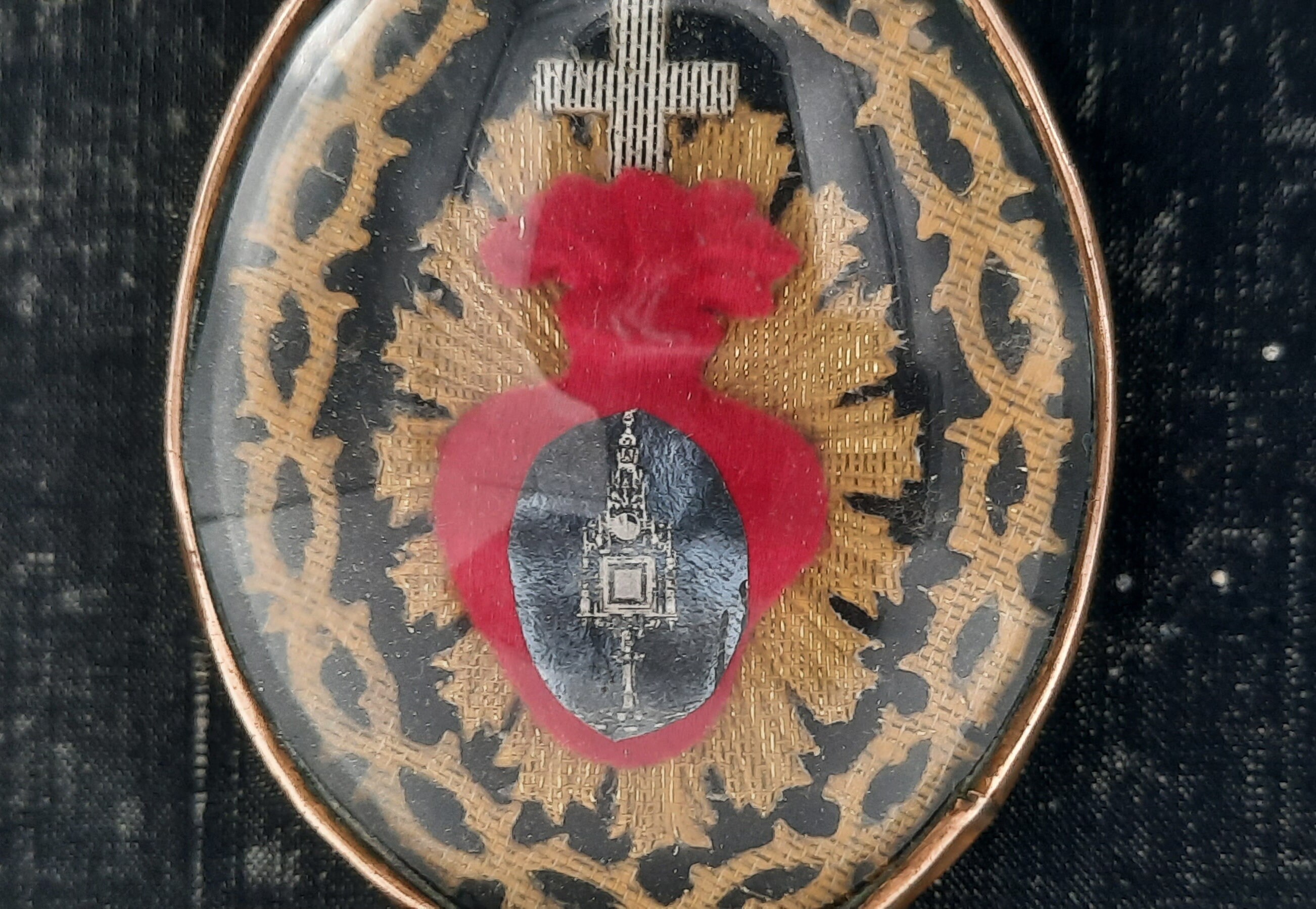 Rare Antique French Reliquary Ex Voto Sacred Heart Domed Glass - Etsy