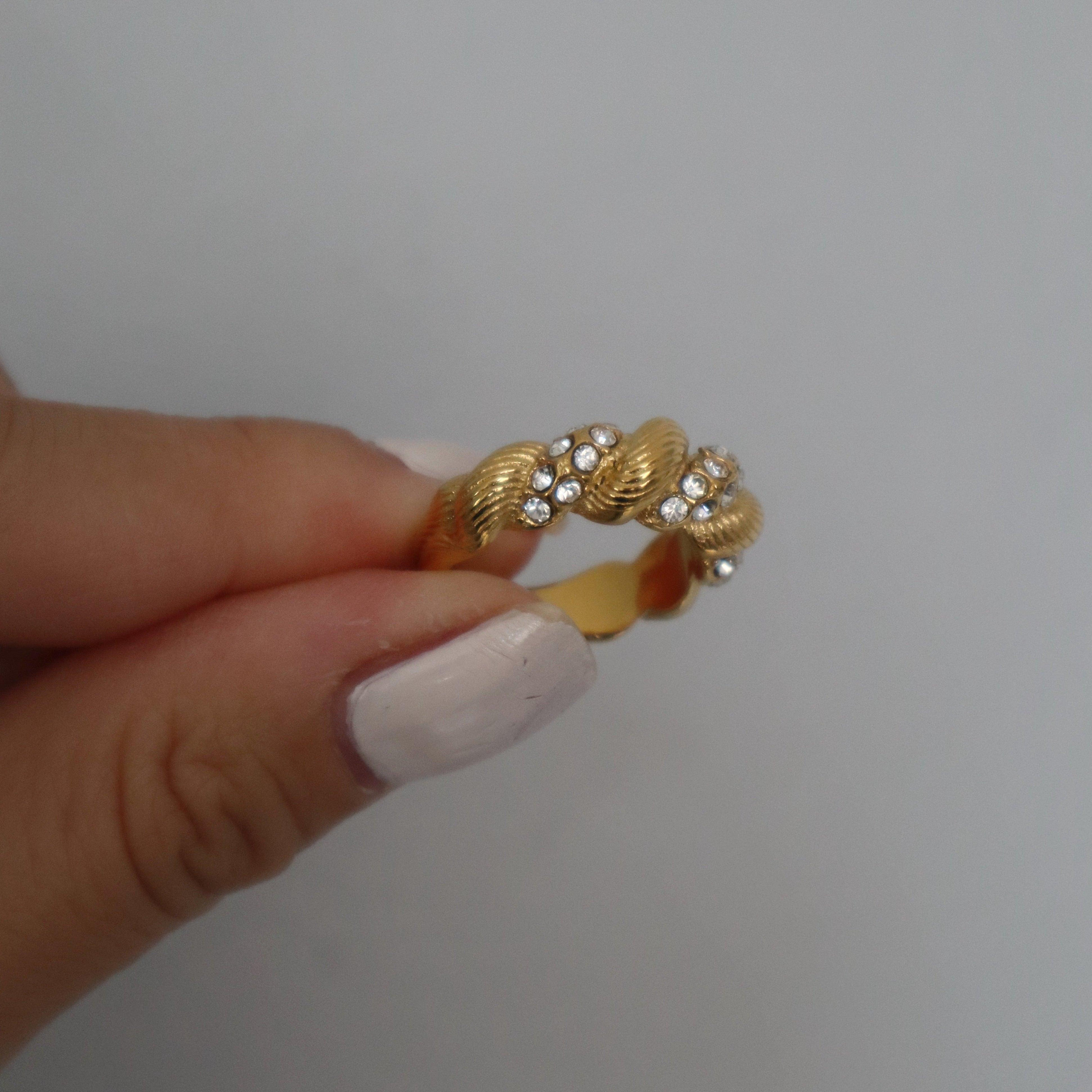 CZ Ring Ari Ring Twisted Ring - Etsy
