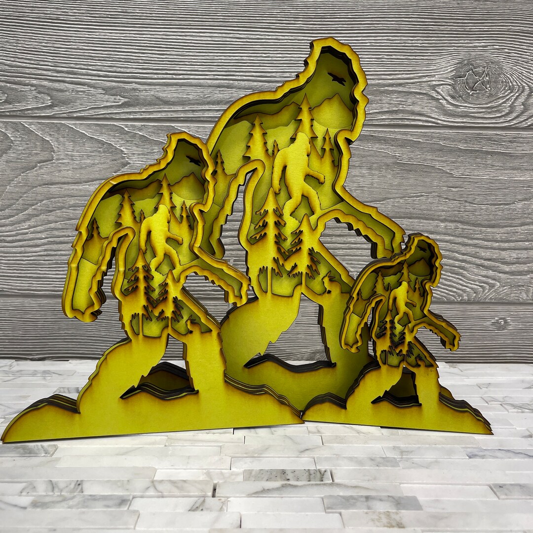 Bigfoot Cut-out | Sasquatch Cut-out | Layered Wood Cut-out | 3 Sizes ...