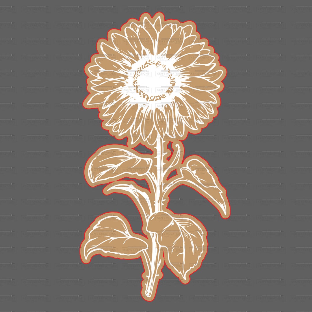 Etched Sunflower SVG, PNG, and PDF Chalk File I Glowforge I Cricut I ...