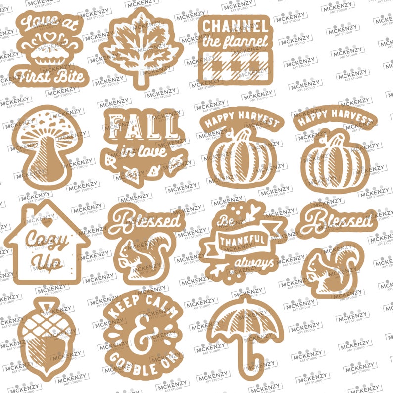 Fall Mini's SVG FILE DIY Glowforge Laser File .15 - Etsy