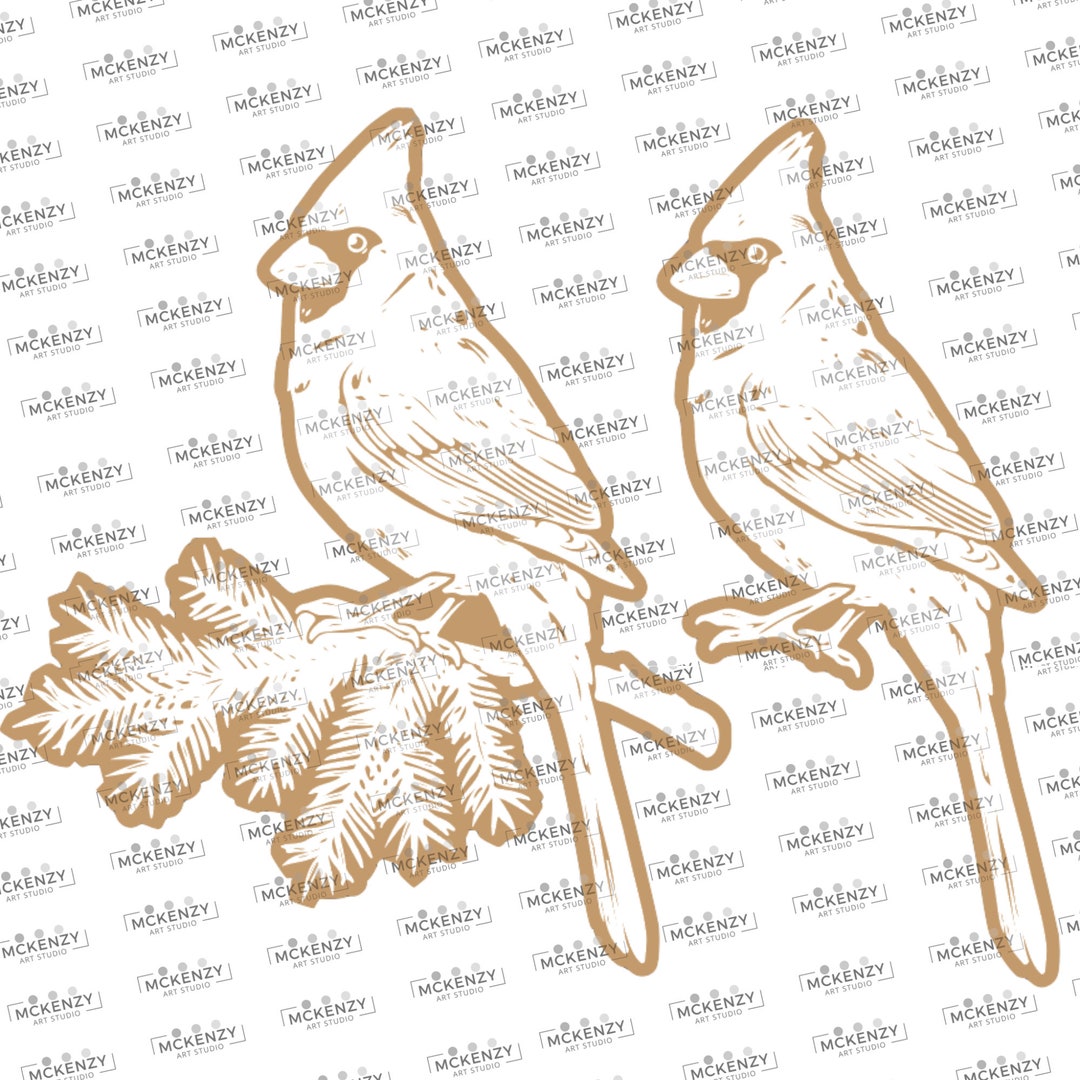 Holiday Cardinal SVG & PNG File , DIY, Glowforge, Laser File .15 Offset ...