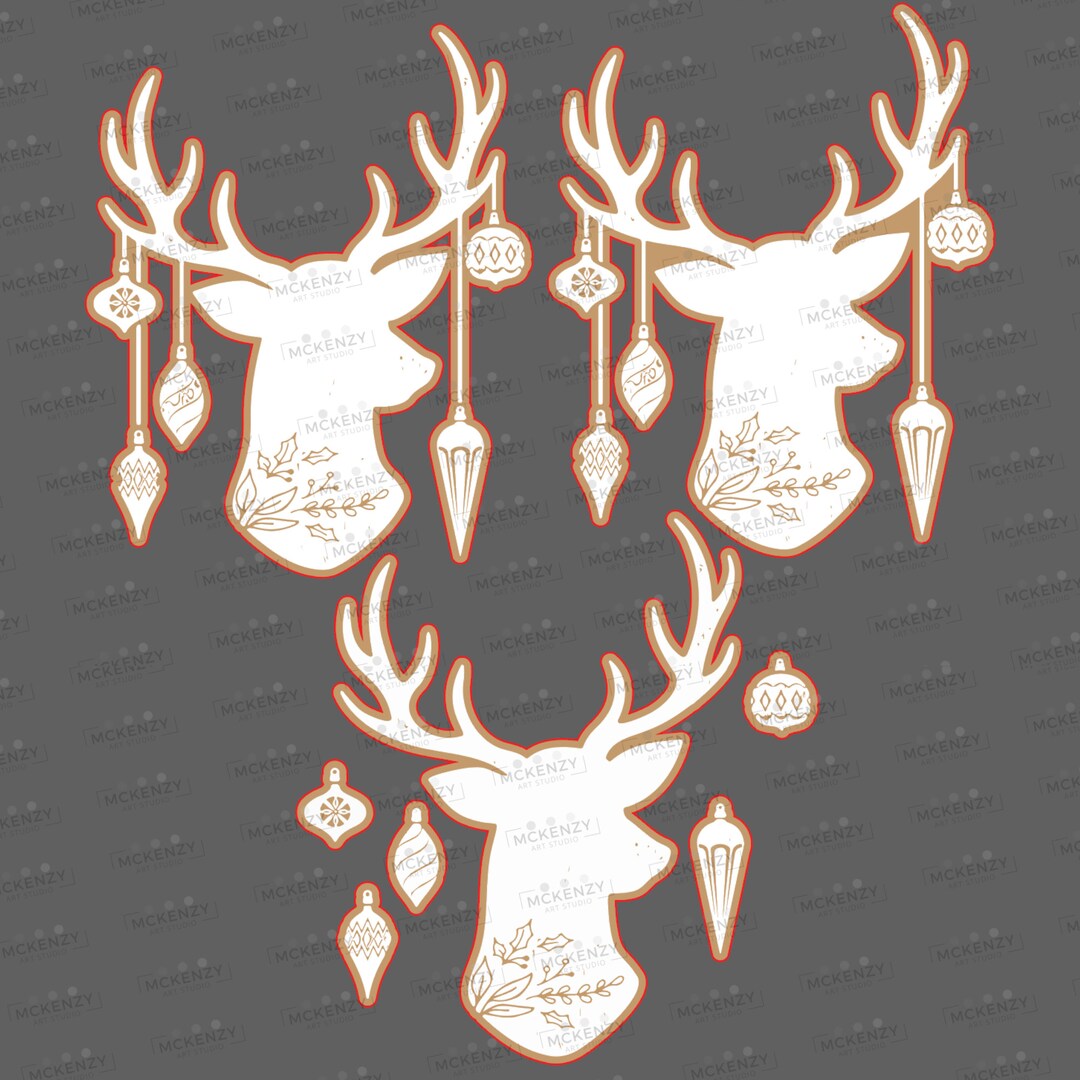 Ornamental Deer SVG & PNG File , DIY, Glowforge, Laser File .15 Offset ...