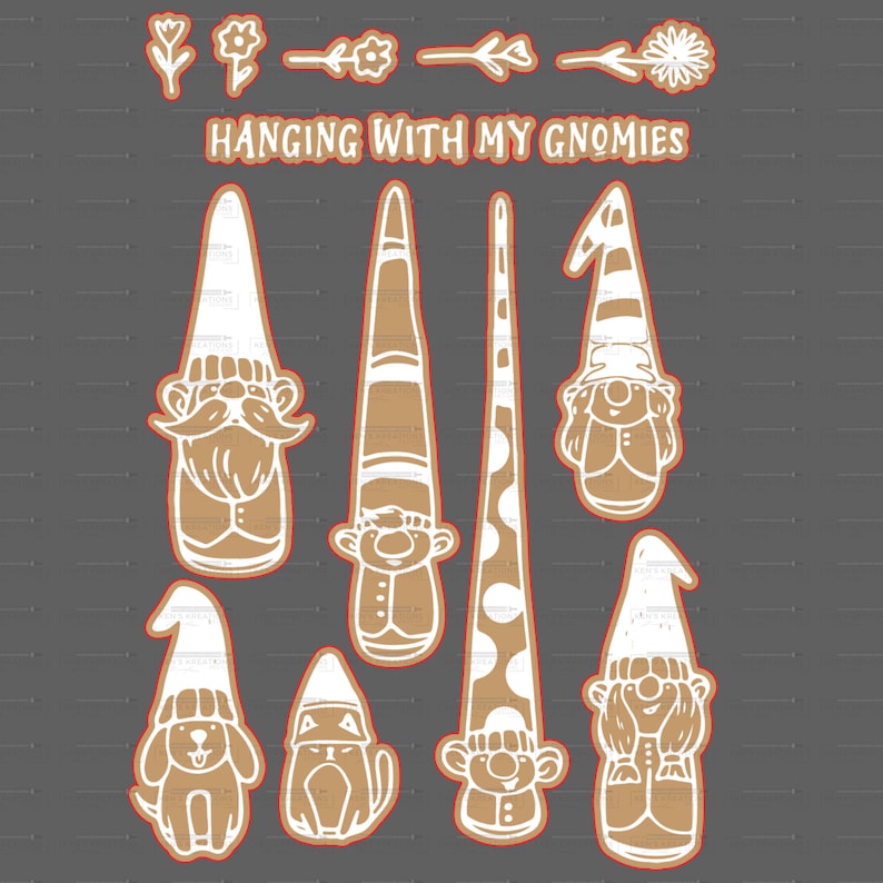 Family of Gnomes SVG & PNG Chalk File, DIY, Glowforge, Cricut ...