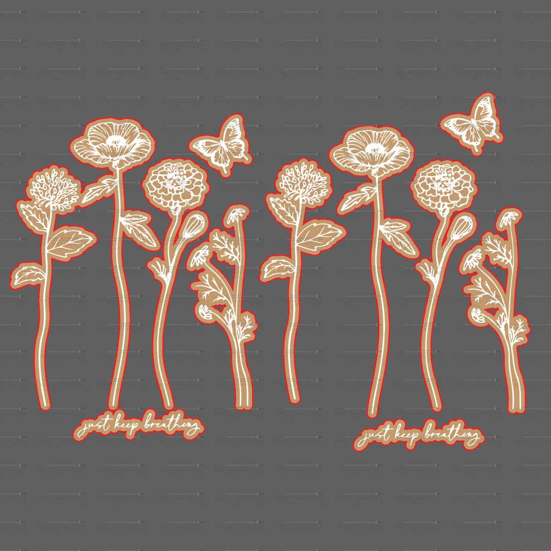 Botanicals March Chalk Club SVG and PNG File, DIY, Glowforge, Cricut ...
