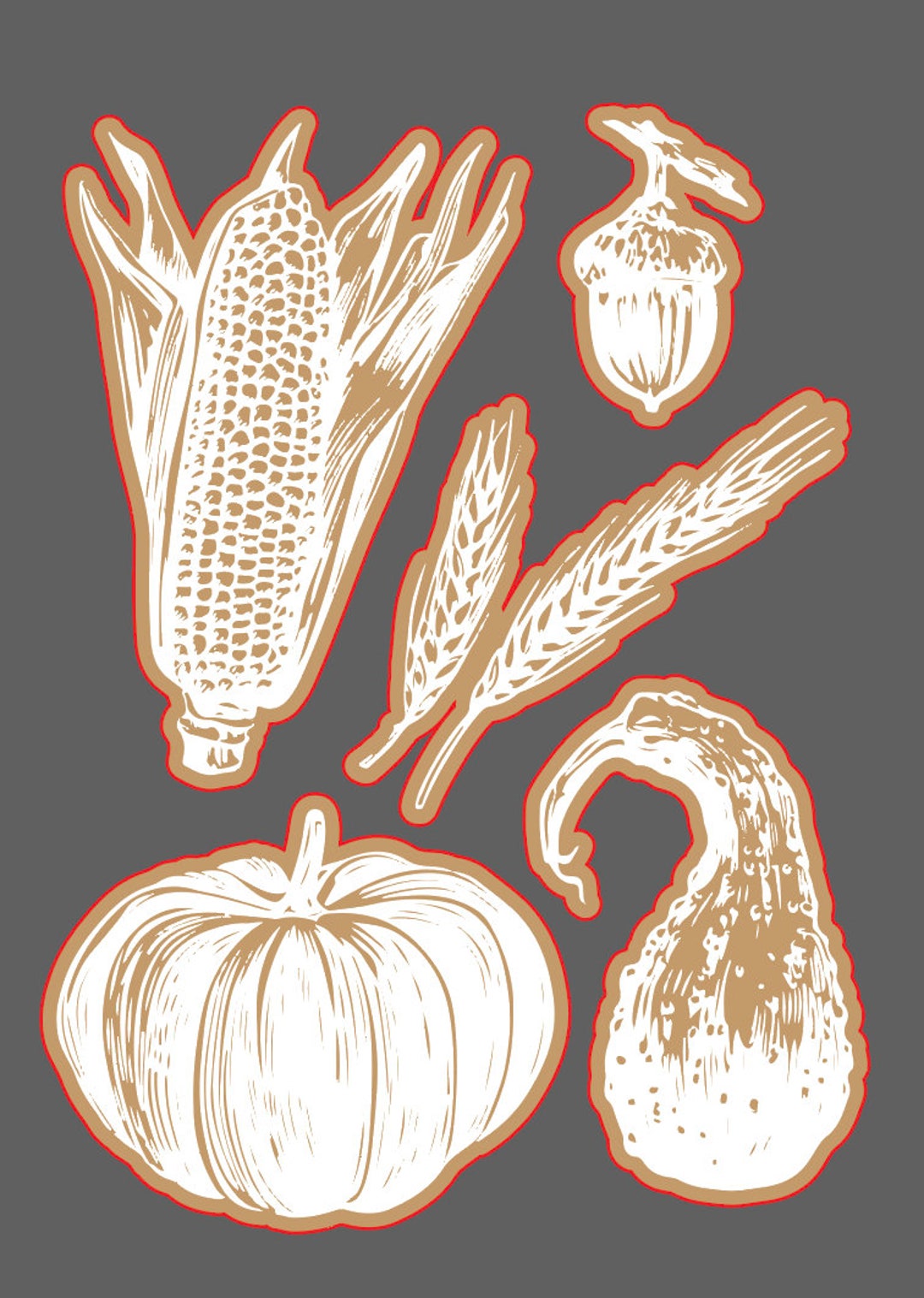 Fall Harvest SVG, PNG, and PDF Chalk File I Glowforge I Cricut I ...