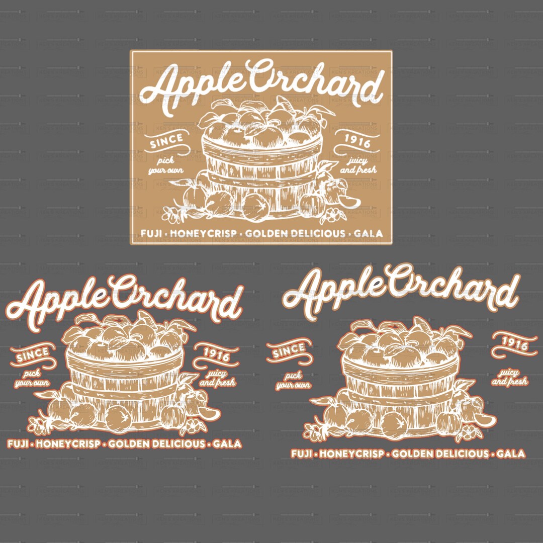 Apple Orchard SVG & PNG Chalk File, DIY, Glowforge, Cricut, Silhouette ...