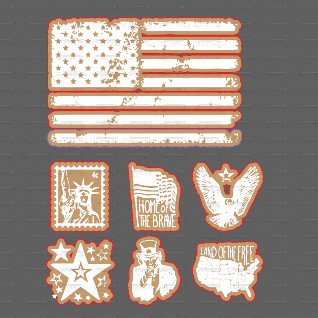 American Icons SVG, PNG, and PDF Chalk File I Glowforge I Cricut I ...
