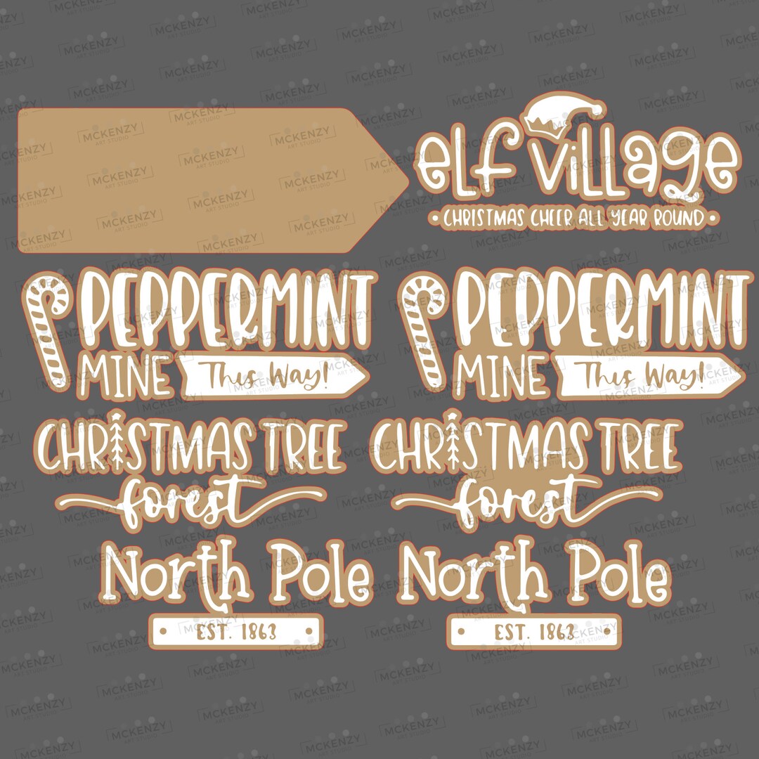 Christmas Directional Signs SVG & PNG File , DIY, Glowforge, Laser File ...