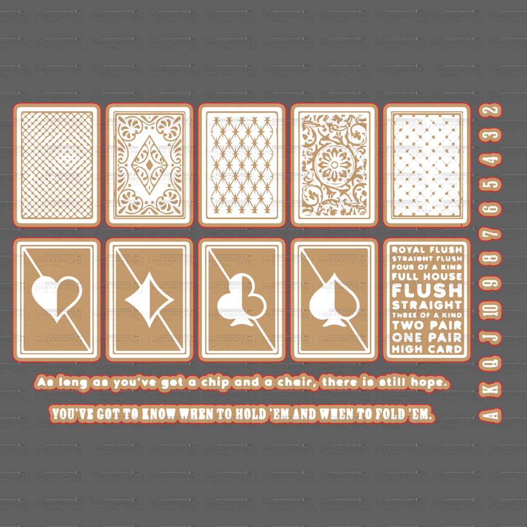 Royal Flush SVG, PNG, and PDF Chalk File I Glowforge I Cricut I ...