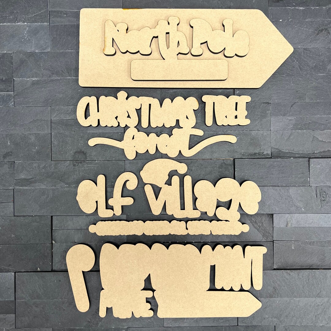 Christmas Directional Signs Chalk .25 Thick Cut Out DIY - Etsy