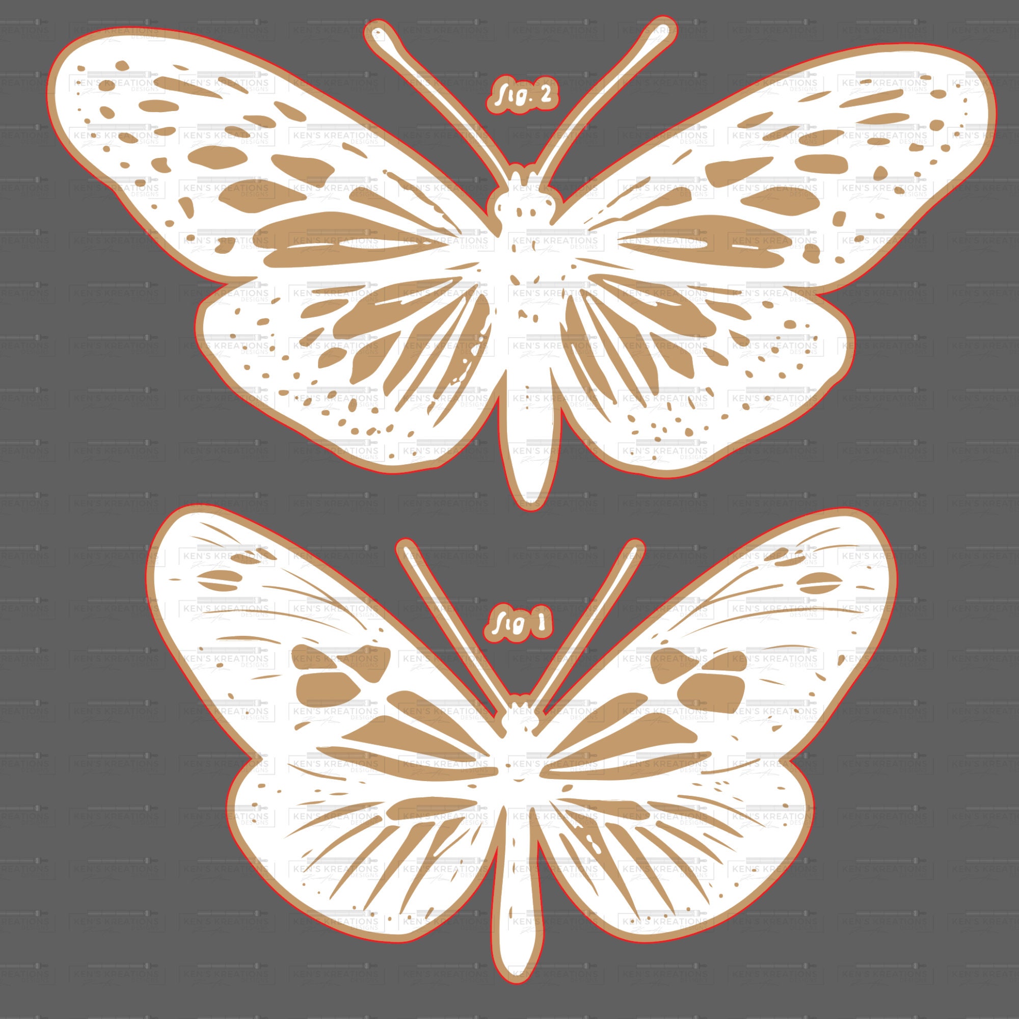 Two Etched Butterflies SVG & PNG Chalk File DIY Glowforge - Etsy