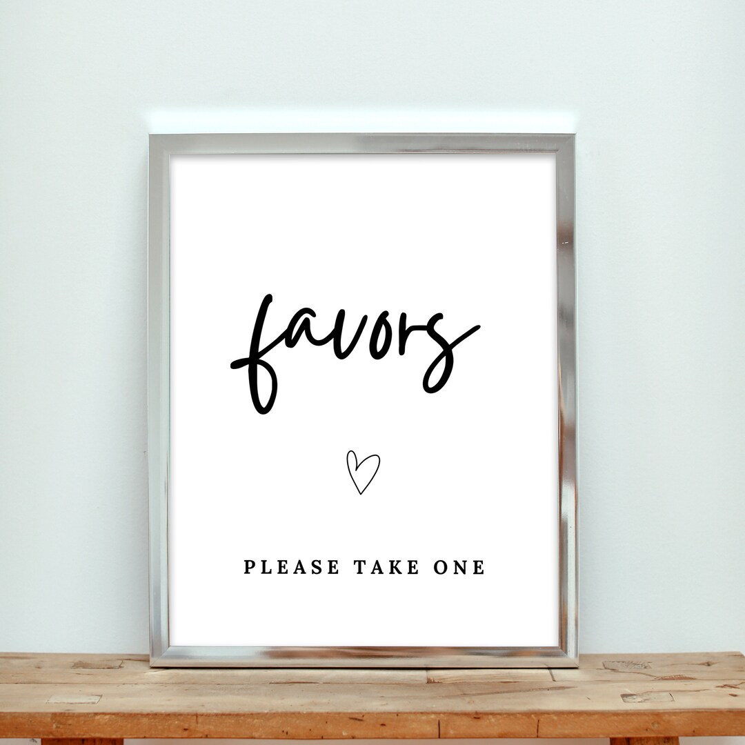 Bridal Shower Favour Sign, Template, Printable, Instant Download ...