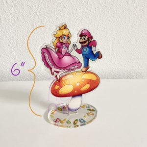 Mario and Peach Standee - Etsy