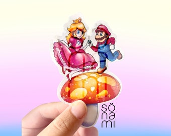 Mario and Peach Standee - Etsy