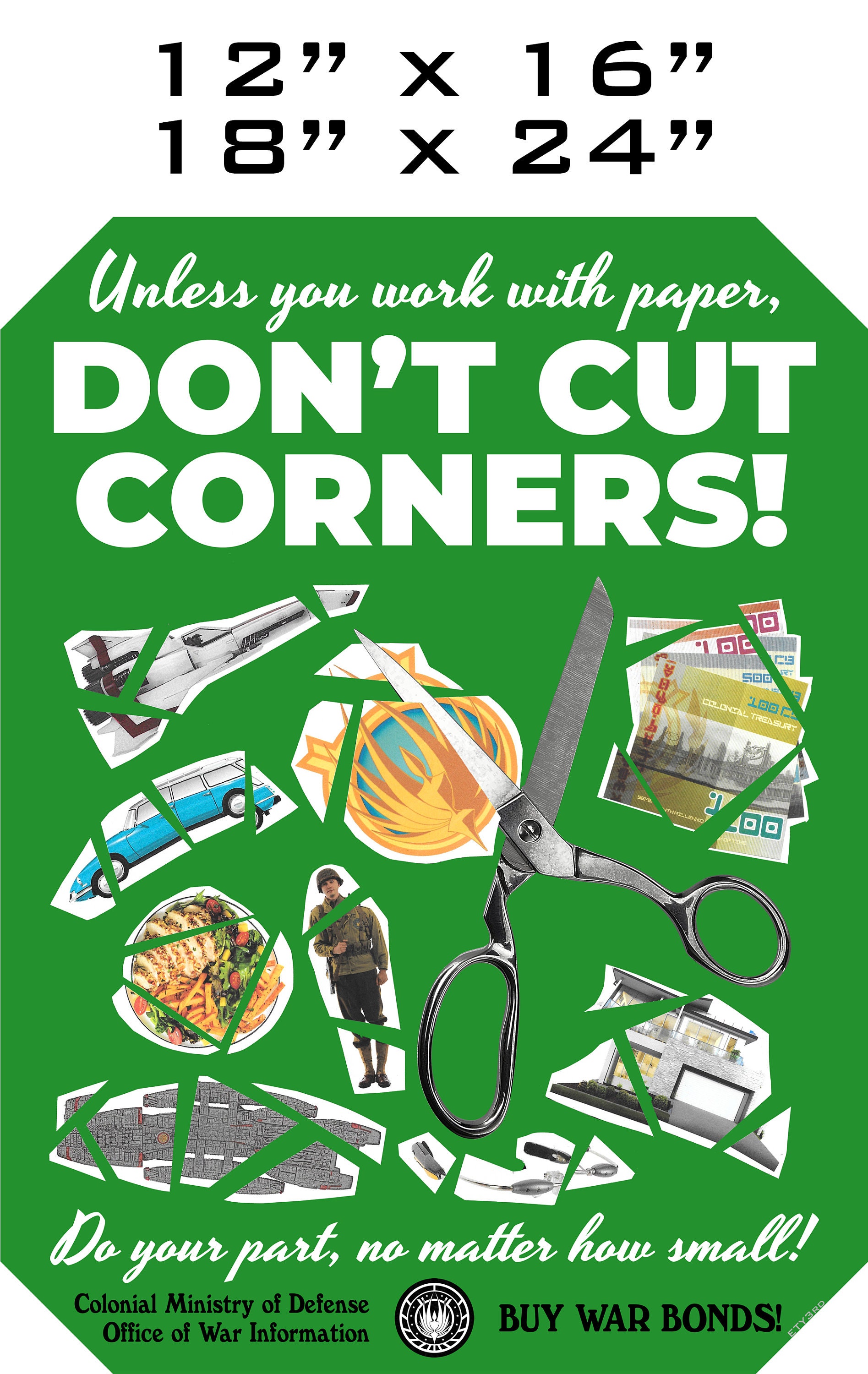 Cylon War Propaganda Poster don't Cut Corners - Etsy