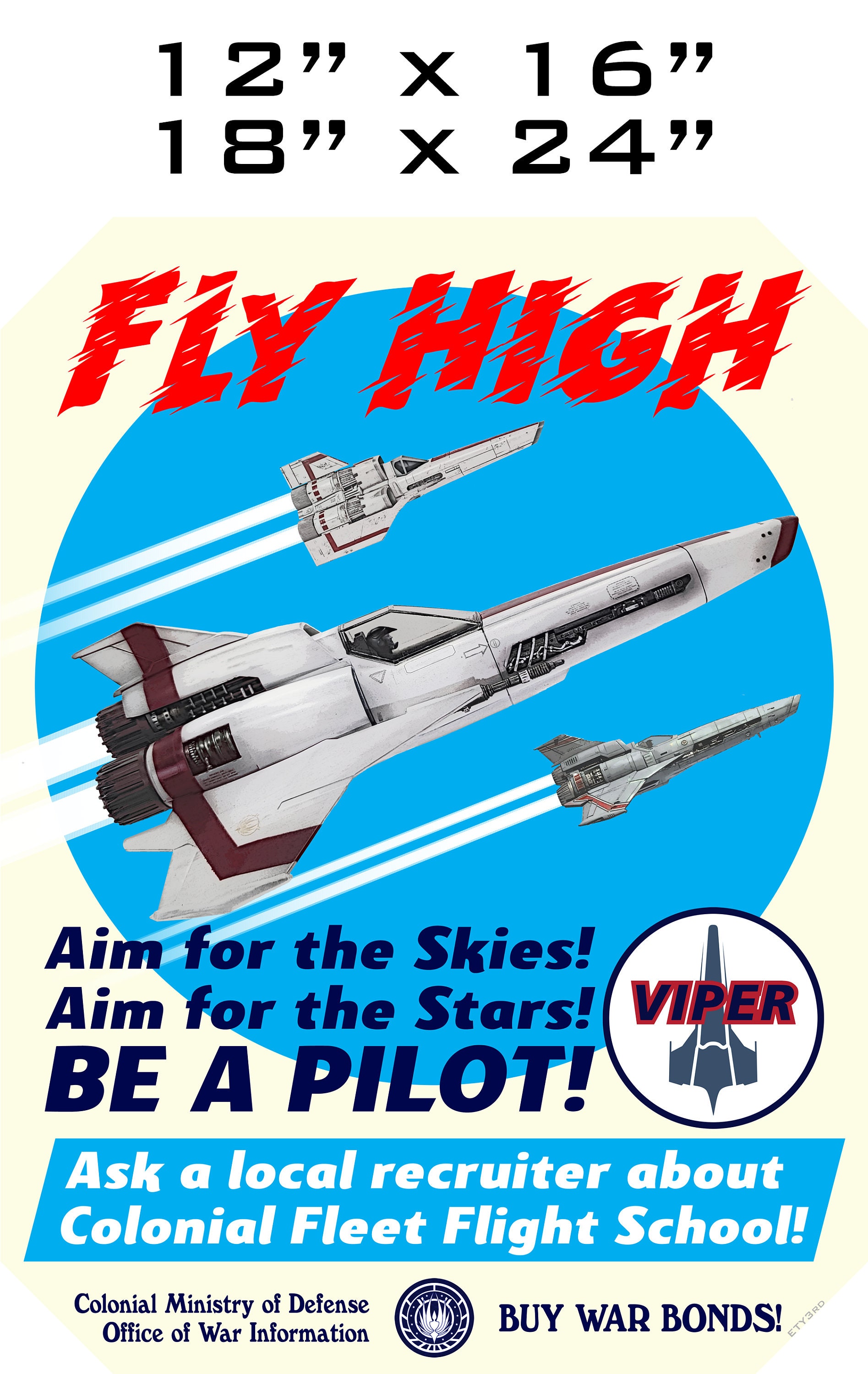 Cylon War Propaganda Poster - "fly High" - Etsy