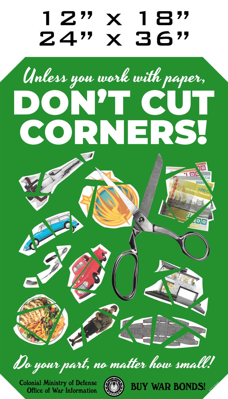 Cylon War Propaganda Poster don't Cut Corners - Etsy
