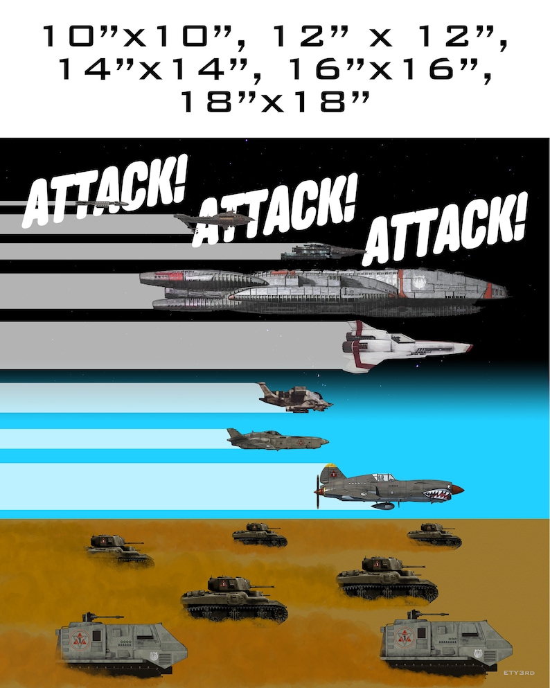 Cylon War Propaganda Poster attack Attack Attack - Etsy