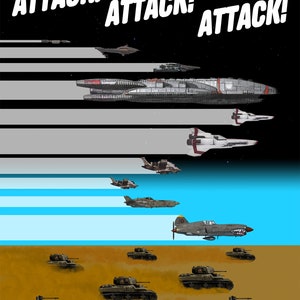 Cylon War Propaganda Poster - "attack! Attack! Attack!" - Etsy